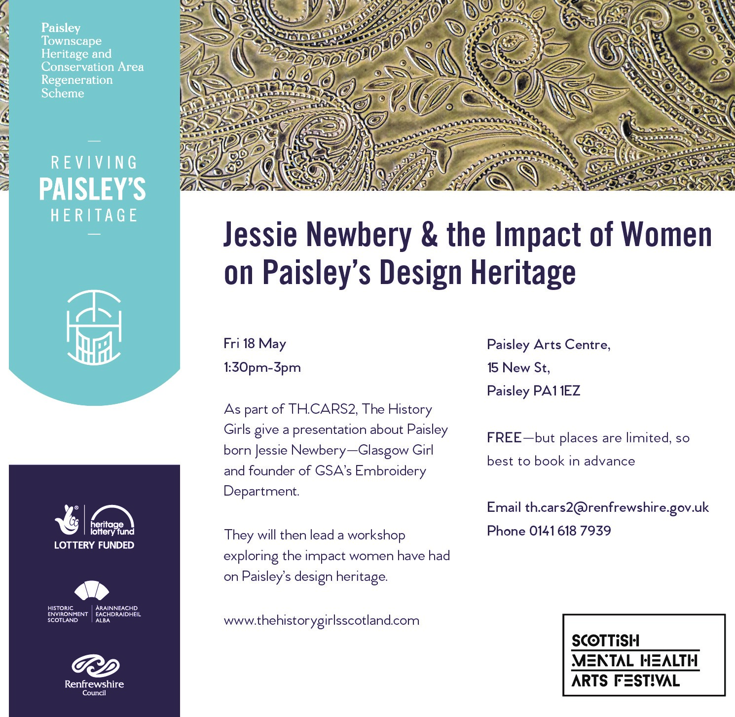 Reviving Paisley’s Heritage & Jessie Newbery – History. Heritage. Hilarity.